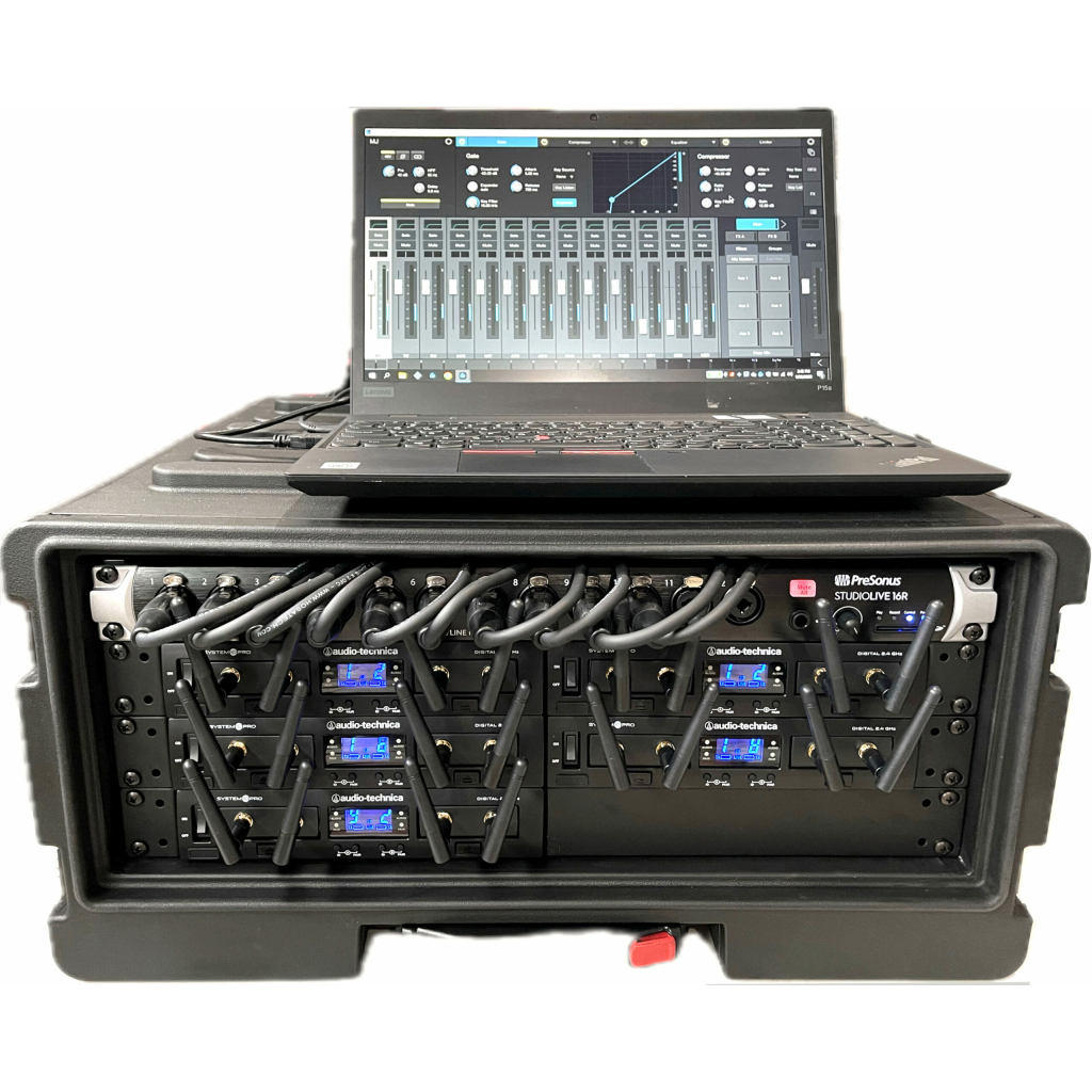 10 channel digital wireless microphone system and interface