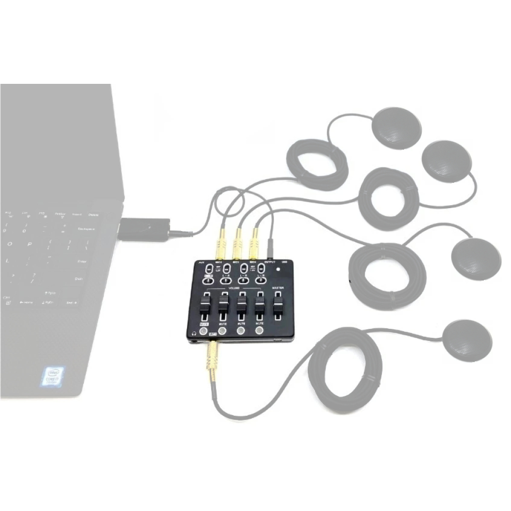 Sound Professionals 4 microphone input 3.5mm (1/8") microphone mixer ...