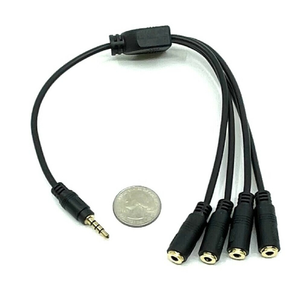 Sound Professionals 4 way audio splitter - one 3.5mm male to four 3.5mm ...